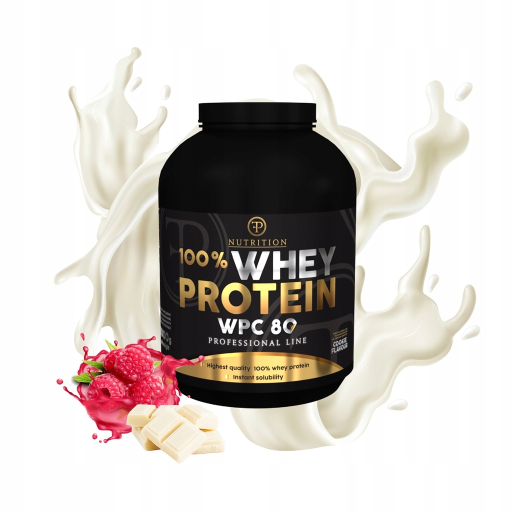 Whey Protein Białko 100% WPC80 4KG biała czekolada-malina PF Nutrition - 13815520965 - oficjalne ...