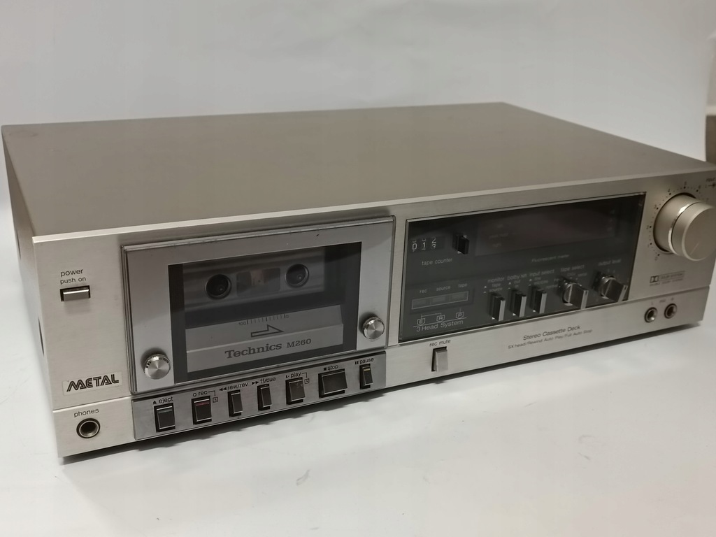 MAGNETOFON KASETOWY TECHNICS RS-M260 SREBRNY STEREO CASSETTE TAPE DECK ...