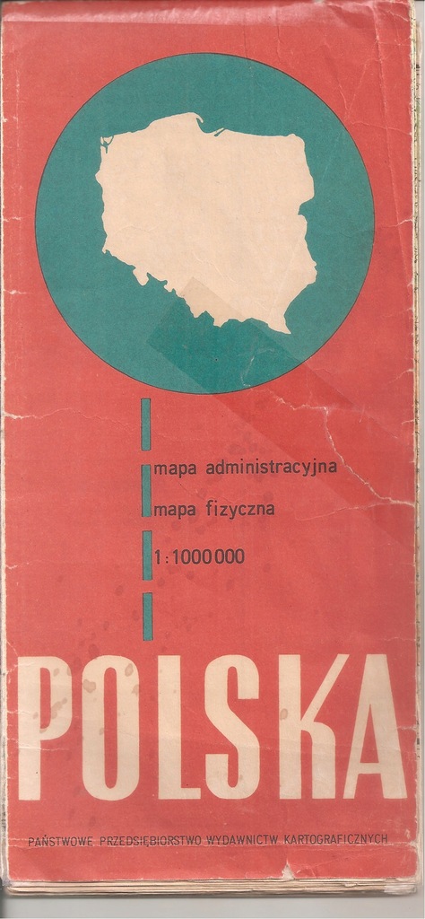 POLSKA (PRL) - MAPA ADMINISTRACYJNA I FIZYCZNA Z 1968 ROKU ...