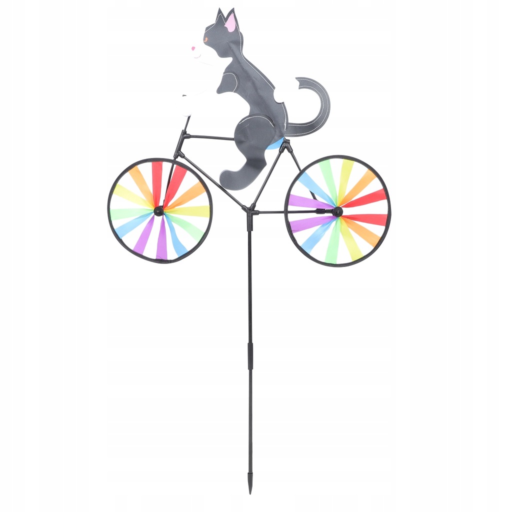 Wiatrak koła ogrodowe Piękny 3d kot na rowerze - 11925940397 ...