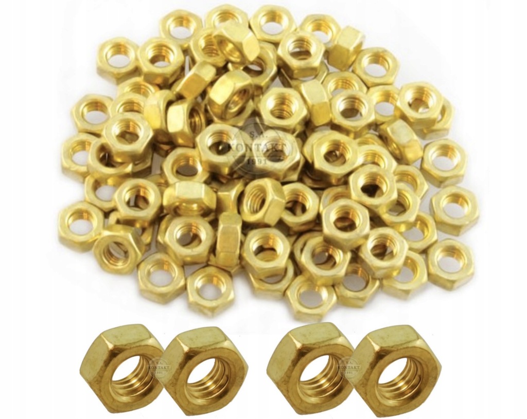 Nakrętka sześciokątna mosiądz DIN 934 M6 500szt - 13154429514 ...