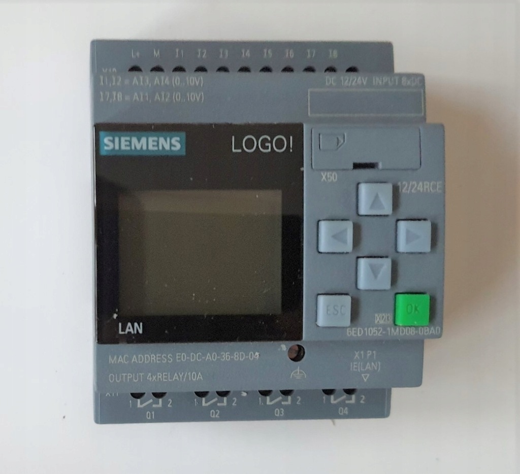Sterownik Siemens LOGO 12/24RCE 6ED1052 1MD08-0BA0 - 12869492877 ...