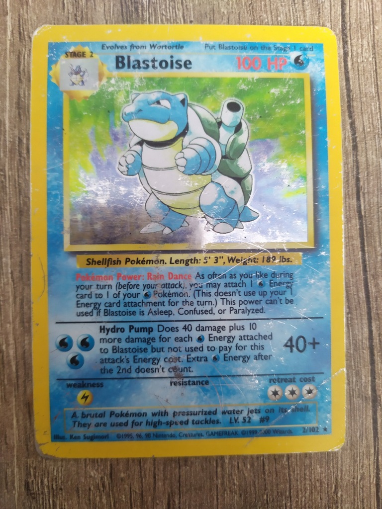 Blastoise Holo Base set 2/102 - 12745691662 - oficjalne archiwum Allegro