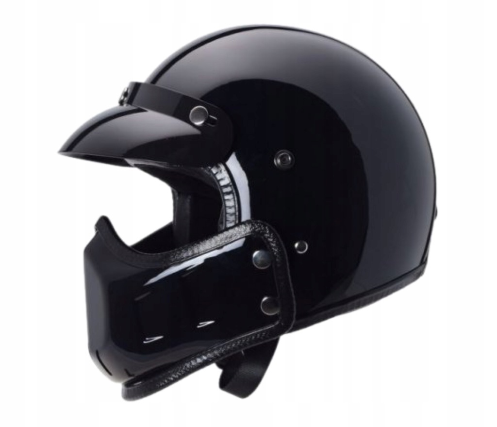 Kask AWINA Retro Vintage Wypinana Szczęka Czarny M - 12602430240 ...