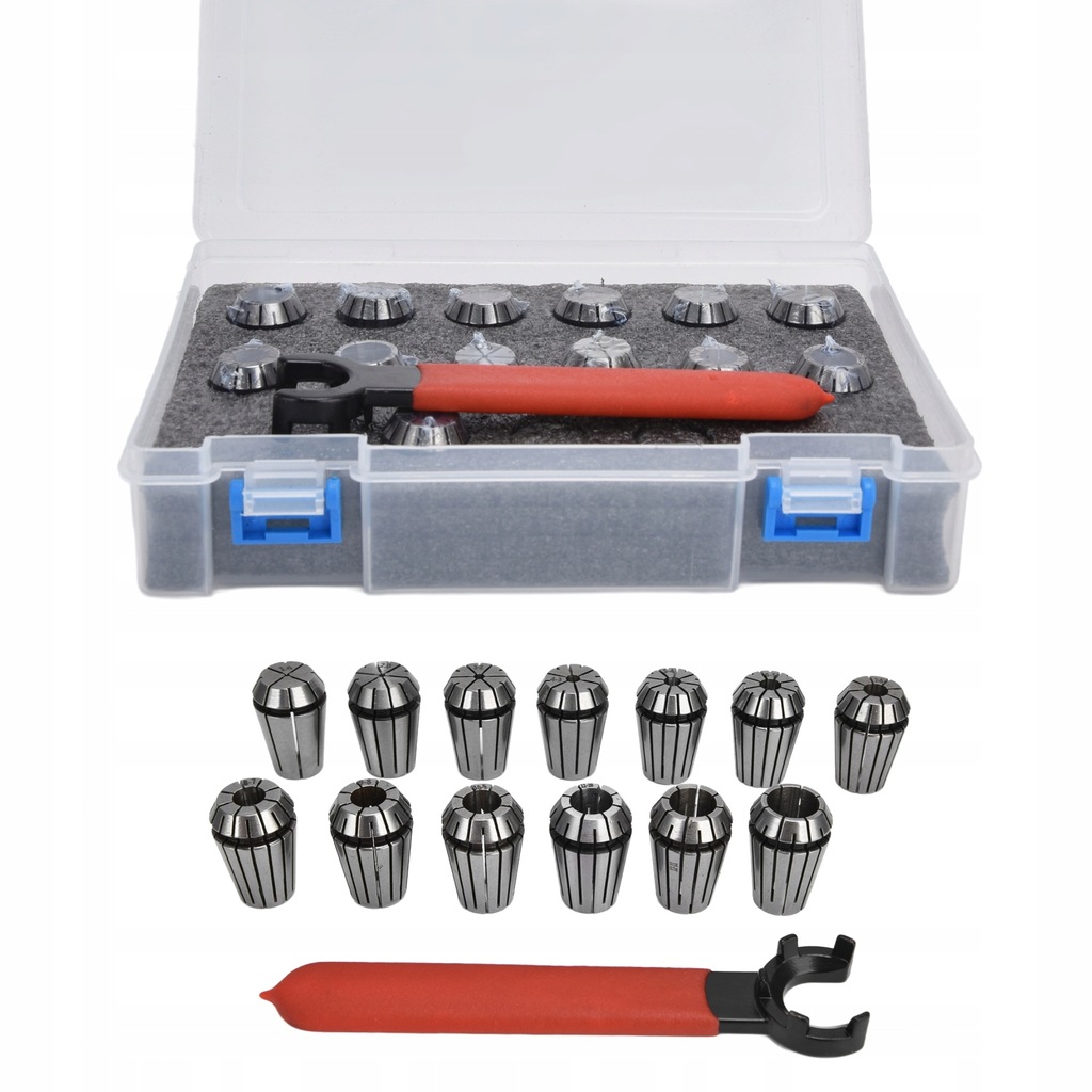 ZESTAW TULEJEK TULEJA ZACISKOWA ER20 1-13MM + KLUCZ DO NAKRĘTEK OPRAWEK - 13590544078 ...