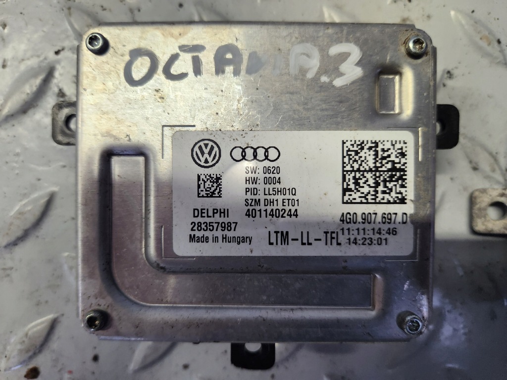 AUDI VW OCTAVIA III MODUŁ PRZETWORNICA LED BI XENON 4G0907697D ...