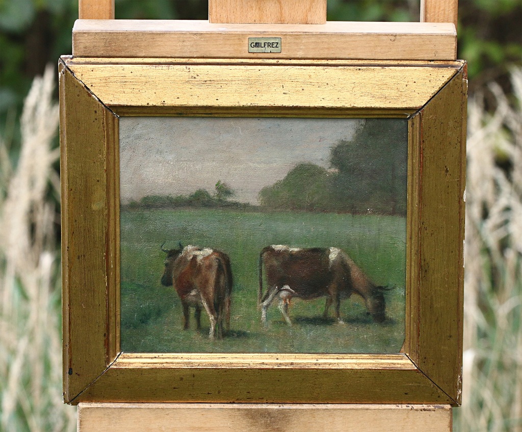 JENS HANSEN-AARSLEV (1848-1928) - KROWY NA POLANIE - 15044048042 ...