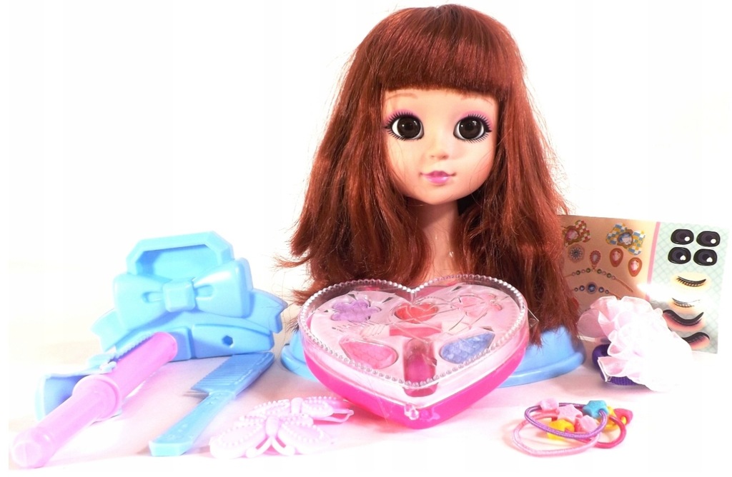 LALKA GŁOWA LALKI DO CZESANIA MAKIJAŻU MALOWIDŁA - 8508911744 - oficjalne archiwum Allegro