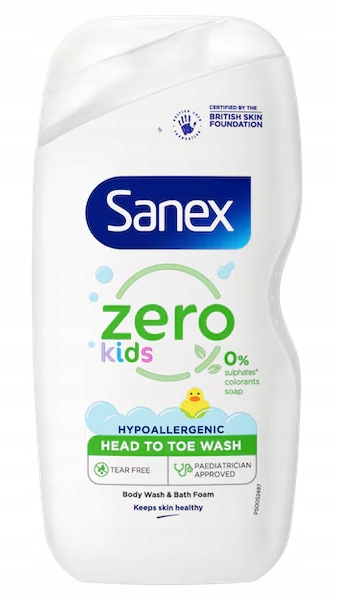 Żel pod prysznic wegański dla dzieci SANEX Zero Kids 500 ml ...