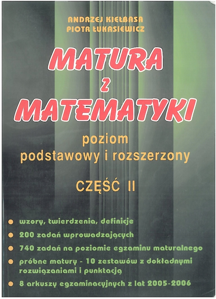 Matura z matematyki cz. II Kiełbasa PPiR - 12843522636 - oficjalne ...