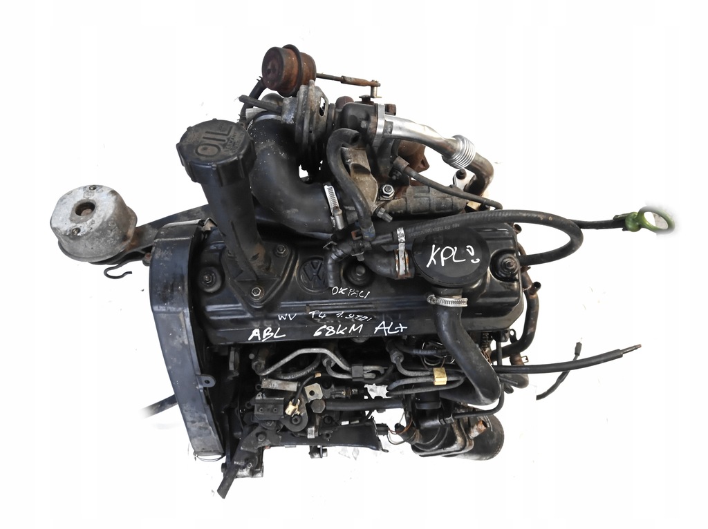 SILNIK VW T4 1.9 TD 68 KM ABL KOMPLETNY TEST FILM - 13178692840 ...