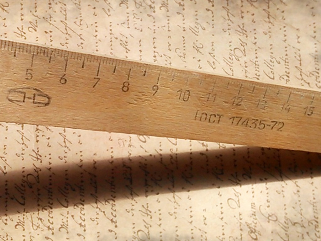 Stara drewniana rosyjska linijka 20 cm, vintage - 11150633674 ...