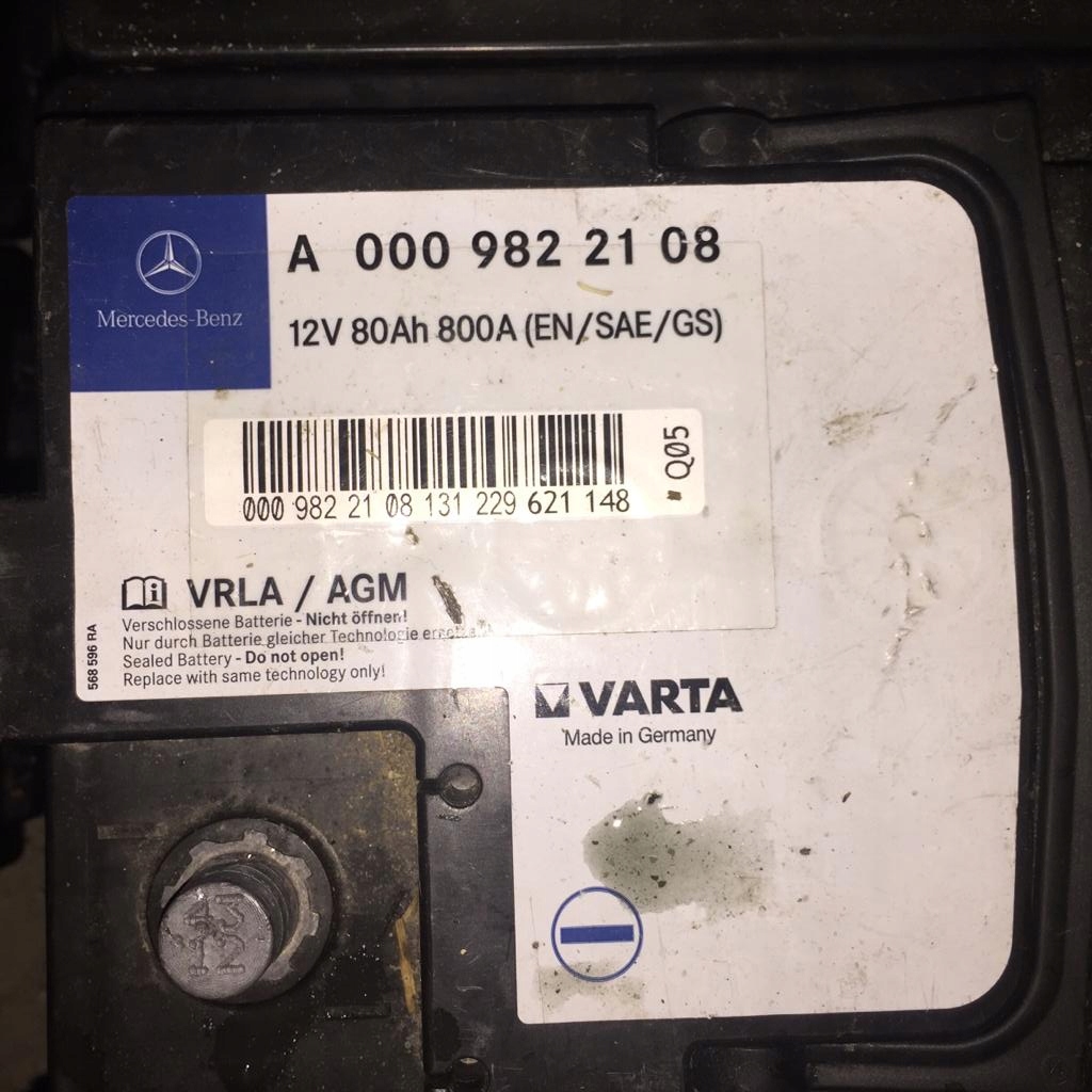 Akumulator AGM 800A 80Ah Mercedes W212 A0009822108 - 8309357524 ...