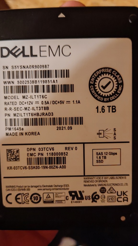 Dell /Samsung PM1645a 1.60TB SAS SSD TLC Mixed Use - 11309737621 ...
