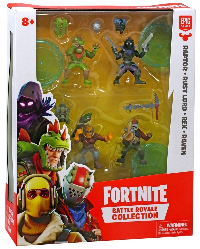 FORTNITE FIGURKI ZESTAW RAPTOR RUST LORD REX RAVEN - 7955464948 ...
