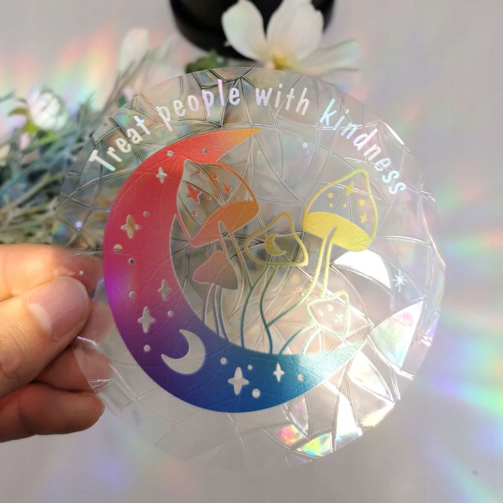 3D Rainbow Sun Catcher Wall Stickers Light Catcher PVC Window Film Self ...