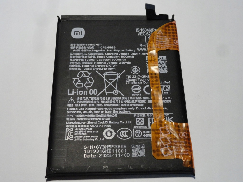 Bateria akumulator Xiaomi BN5P 5000mAh złącze do Xiaomi Redmi Note 13 ...