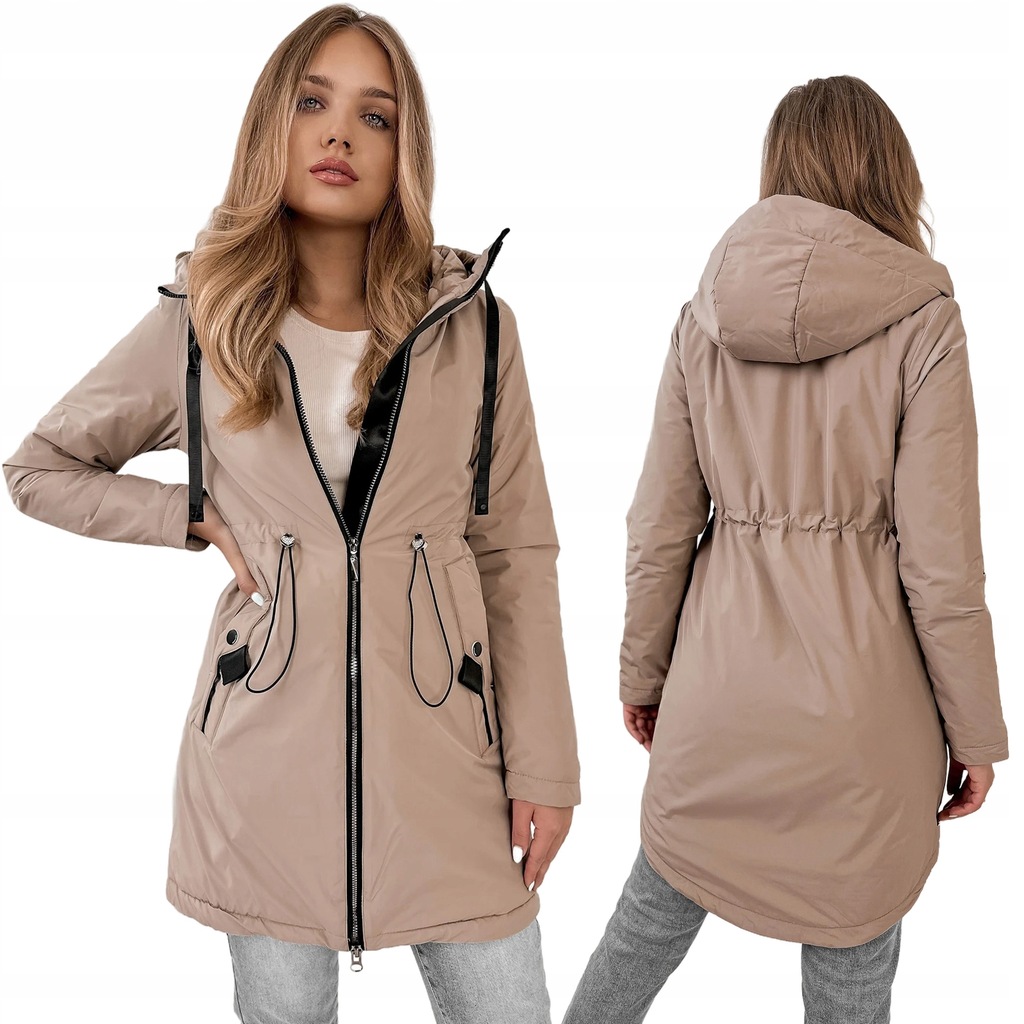 Asymetryczna Kurtka Parka Z Kapturem I Ozdobnymi Elementami ELDER BEŻOWA M - 15274064365 ...