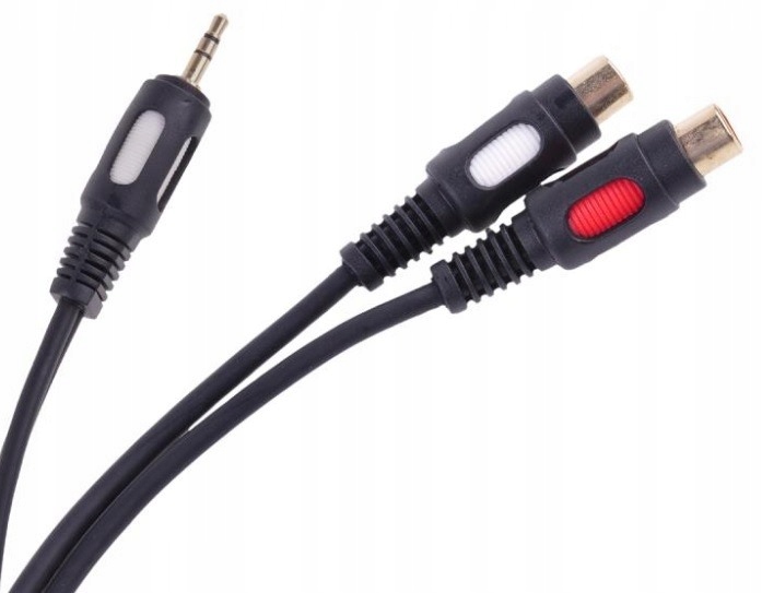Kabel Mały Jack 3,5mm Wtyk / 2x CINCH Gniazdo RCA - 12075756142 - oficjalne archiwum Allegro