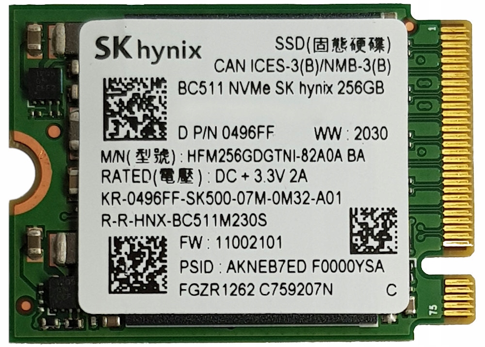Dysk SSD SK Hynix BC511 256GB M.2 PCIe NVMe - 10861763868 - oficjalne ...