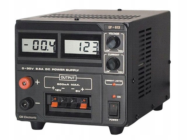 EP-613 zasilacz laboratoryjny 0-30V 2,5A +5V +12V - 11542257886 ...