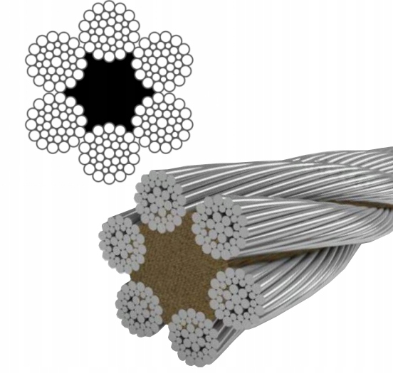 Lina stalowa WS6x36+FC elastyczna średnica 16mm 1M - 10168213239 - oficjalne archiwum Allegro