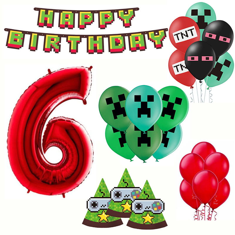 ZESTAW BALONY NA SZÓSTE 6 URODZINY GAME OVER - 12153658969 - oficjalne ...