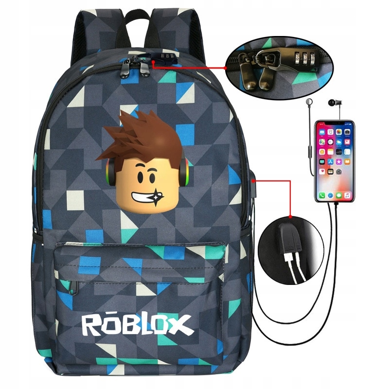 ROBLOX PLECAK SZKOLNY DUŻY A4 + USB SŁUCHAWKI - 11909910760 - oficjalne ...