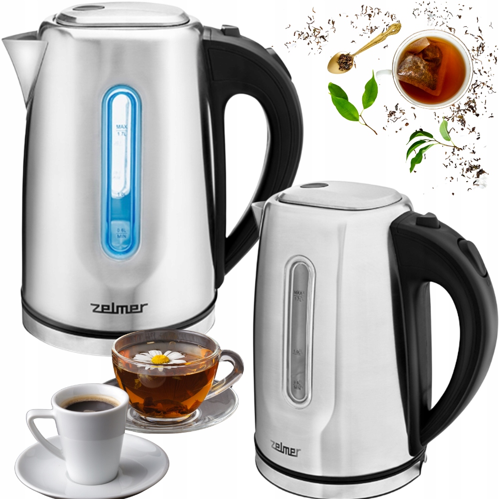 CZAJNIK ELEKTRYCZNY ZELMER BEZPRZEWODOWY STAL NIERDZEWNA CICHY 1,7L 2200W - 15323422951 ...
