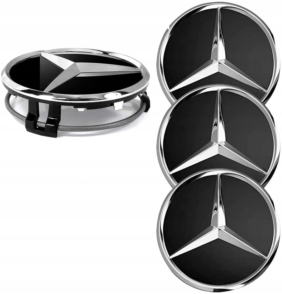 DEKIELEK KAPSEL FELGI MERCEDES KOMPLET 75mm 4 SZT - 12810295352 - oficjalne archiwum Allegro