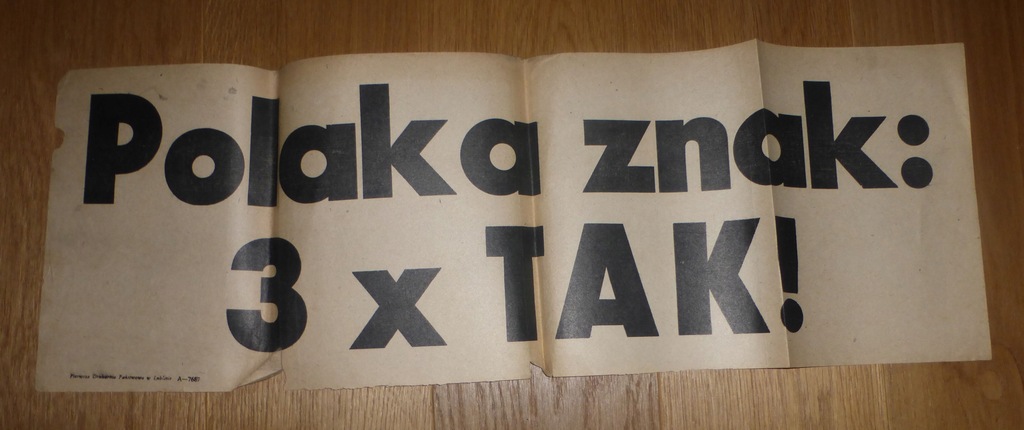 PLAKAT PROPAGANDOWY POLAKA ZNAK 3 x TAK! - 7874348395 - oficjalne ...