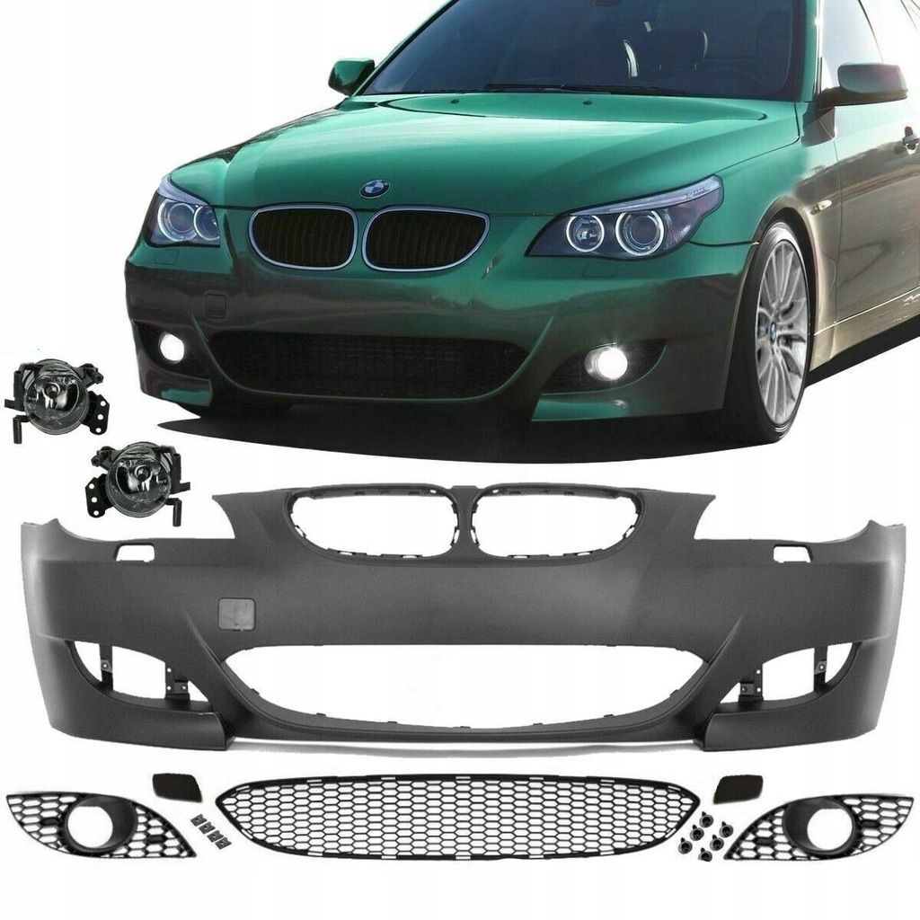 ZDERZAK PRZEDNI BMW E60 E61 M-PAKIET M5 LOOK 03-10 - 10754634304 - oficjalne archiwum Allegro