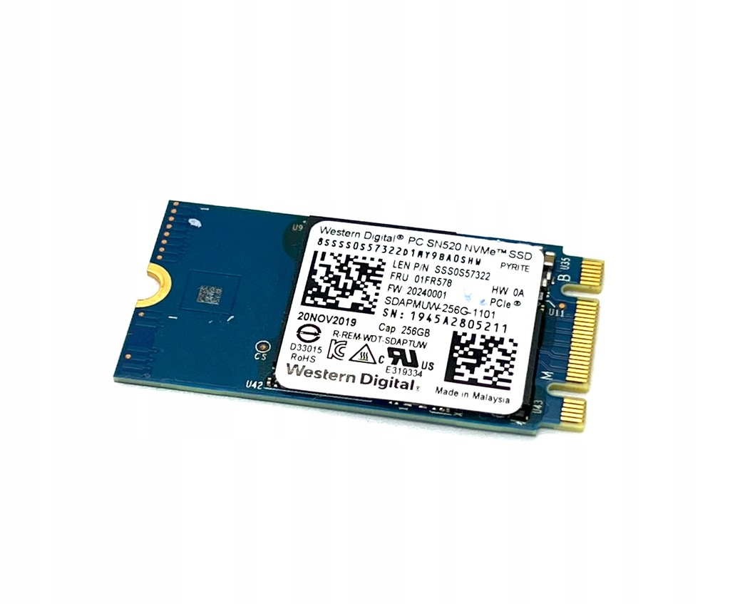 DYSK SSD WESTERN DIGITAL SN520 / 256GB / M.2 RX16 - 13312856619 - oficjalne archiwum Allegro
