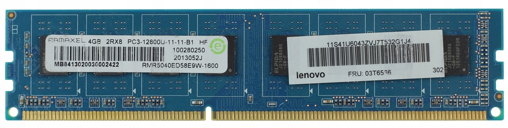 4GB 1600MHz DDR3 RAMAXEL 2Rx8 PC3-12800U-11-11-B1 - 7885644829 - oficjalne archiwum Allegro