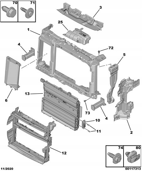 ŻALUZJA KIEROWNICA POWIETRZA PEUGEOT 208 II 19- - 10644352919 ...