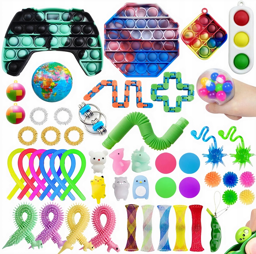 MYSTERY BOX ZESTAW FIDGET TOYS POP IT ANTYSTRESOWE - 11638275437 ...