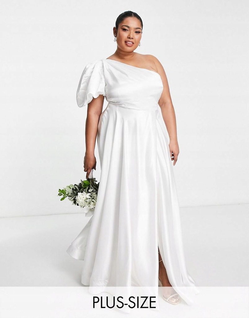 Yaura Plus NH2 rha suknia ślubna na jedno ramię rozporek ivory 46 - 15352796560 - oficjalne ...