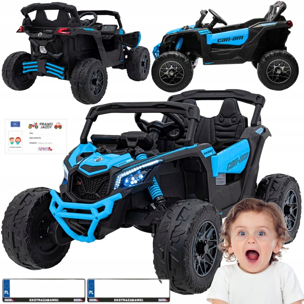 Buggy Maverick ATV CAN-AM na akumulator 4x200W 24V Niebieski ...