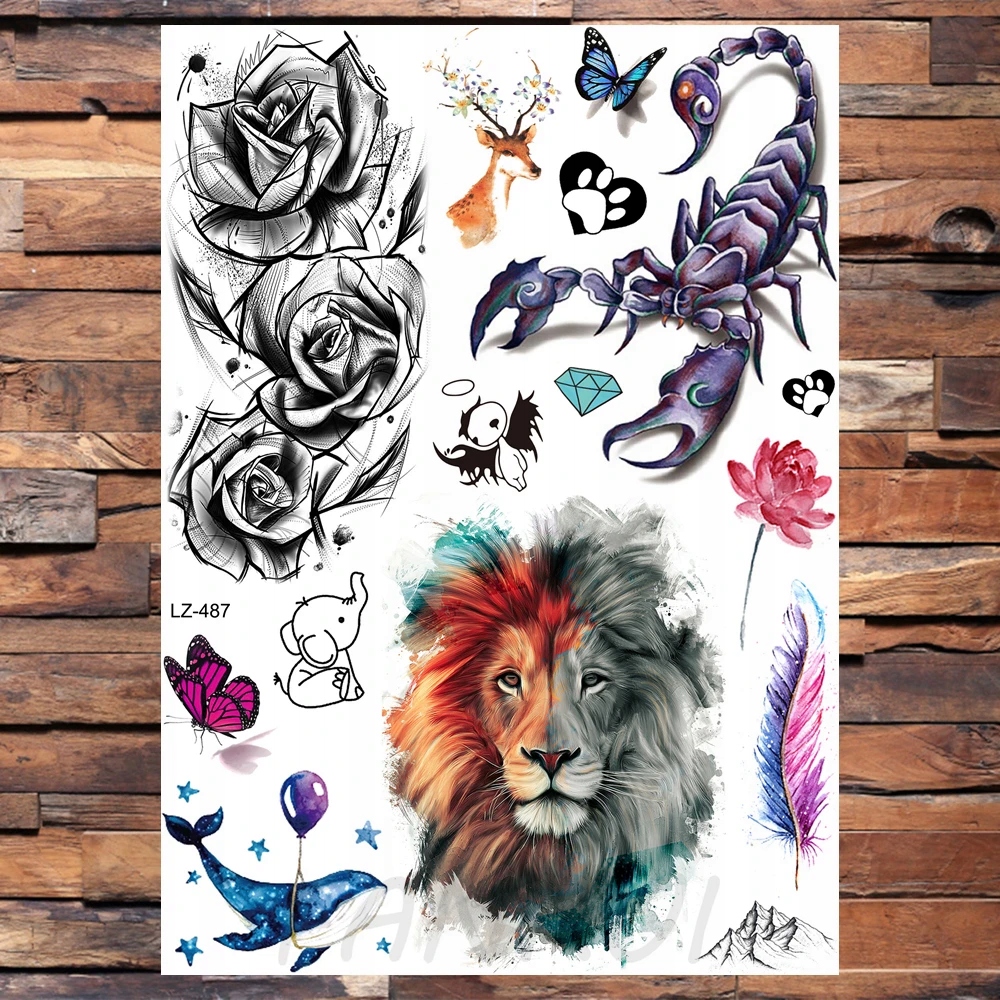 Watercolor Blue Unicorn Horse Temporary Tattoo Stickers Women Men Bdoy ...