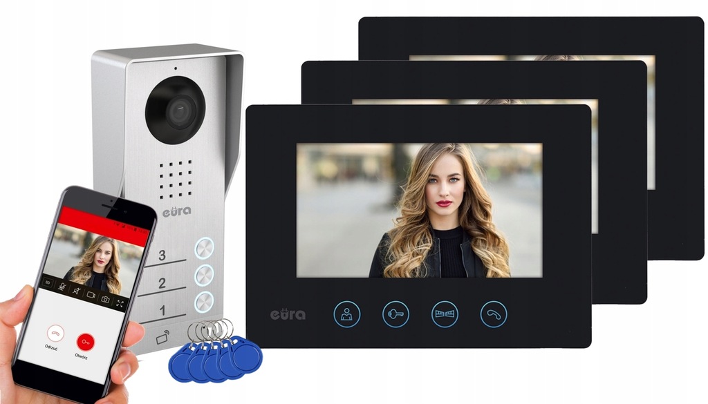 Wideodomofon IP Videodomofon WiFi BRELOKI TELEFON - 9595840794 - oficjalne archiwum Allegro