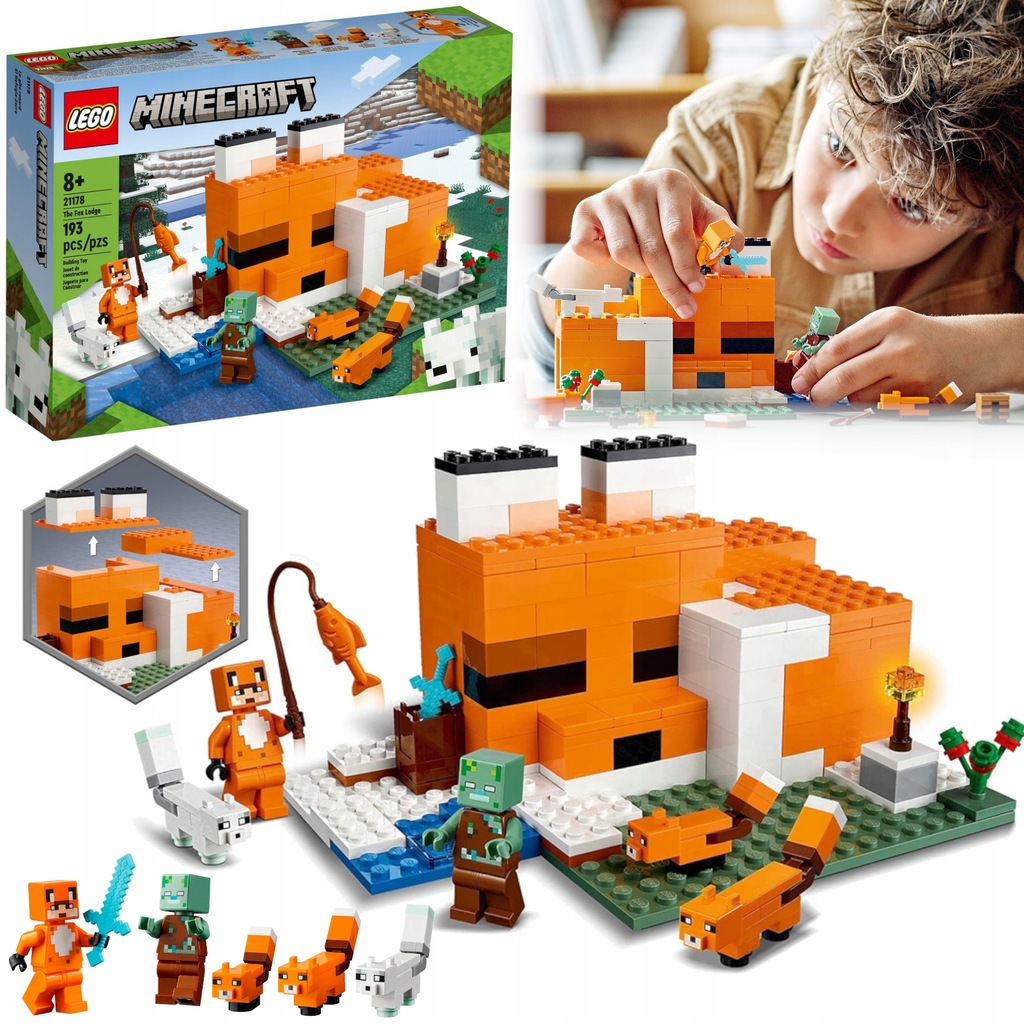 LEGO Minecraft Siedlisko lisów 21178 ZESTAW KLOCKÓW LEGO PREZENT ...