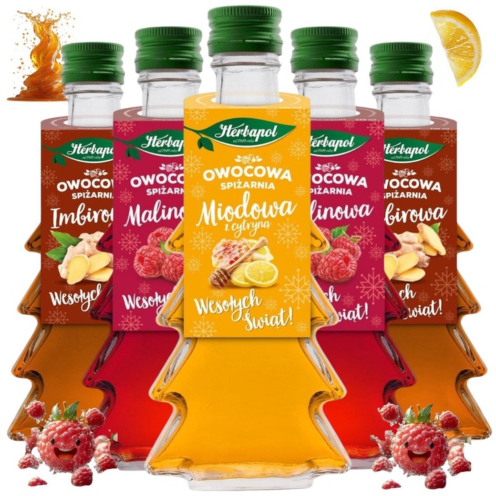 5x Syrop Herbapol OWOCOWY syrop barmański do herbaty kawy prezent na ...