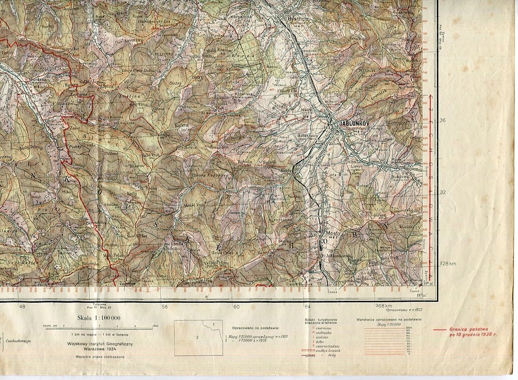 CIESZYN / ZAOLZIE :: mapa wojskowa WIG : 1939 - 12749318009 - oficjalne ...