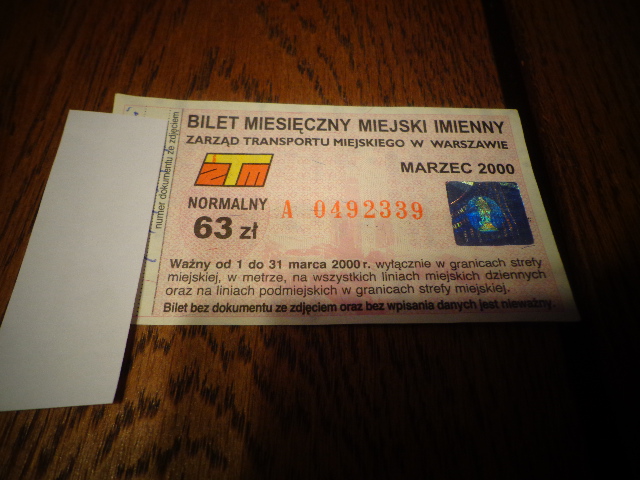 Bilet komunikacja miejska lata 80-90 Warszawa - 15017303547 - oficjalne archiwum Allegro