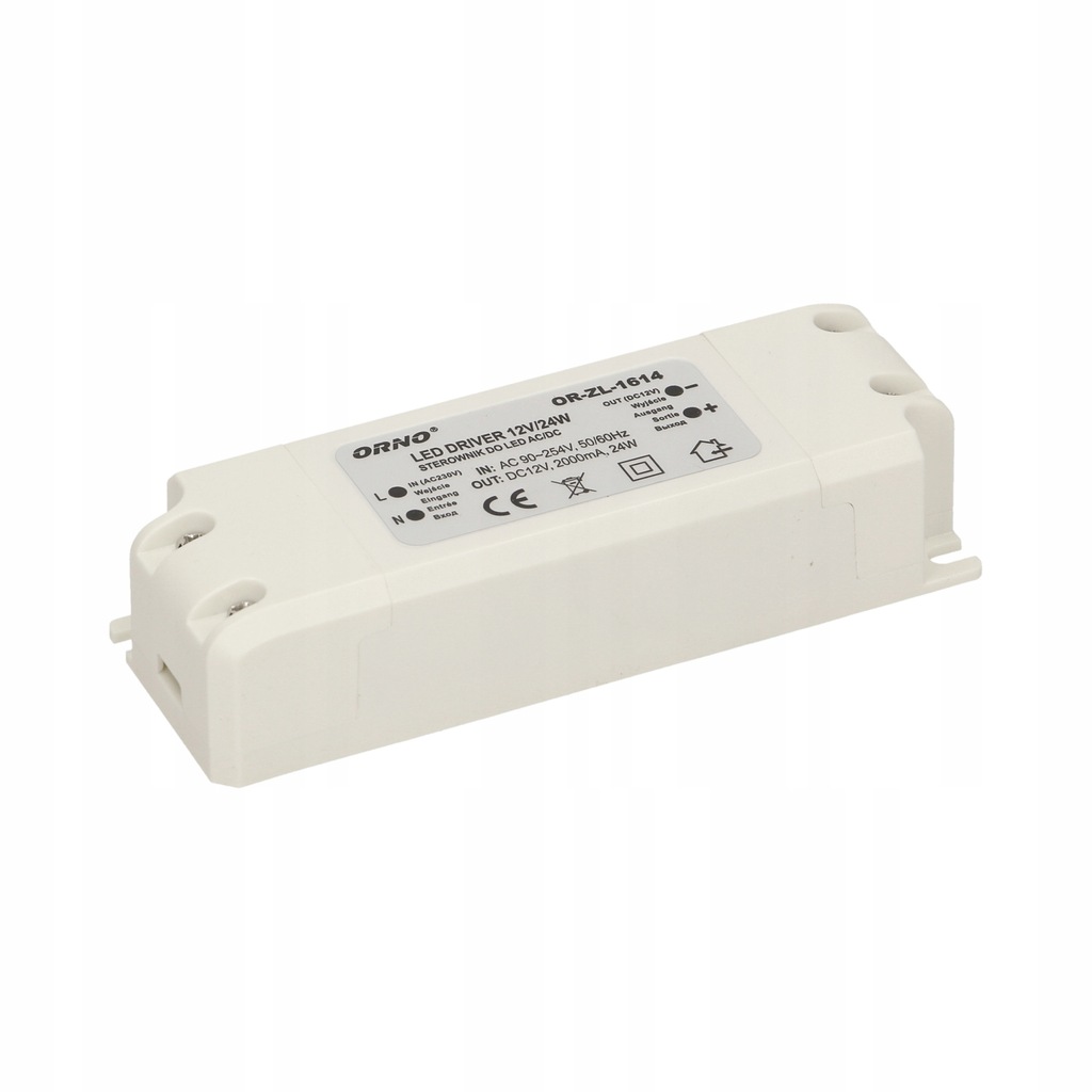 Zasilacz montażowy taśmy LED 12V DC 24W 2A HQ ORNO - 12204751218 - oficjalne archiwum Allegro