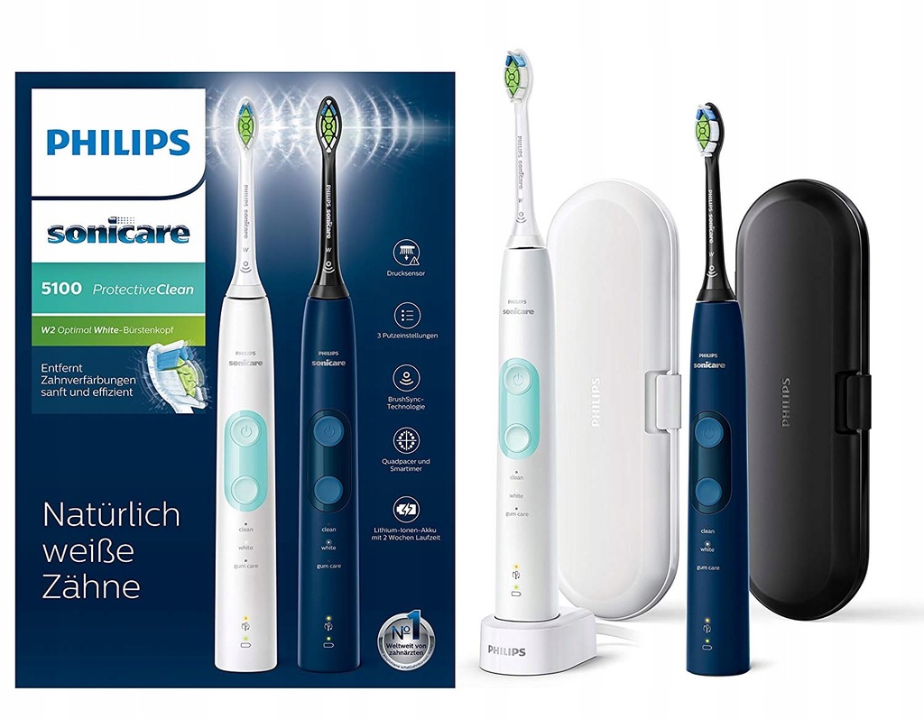 PHILIPS SONICARE 5100 HX6851/34 Zestaw 2 Szczotecz - 7828206937 ...