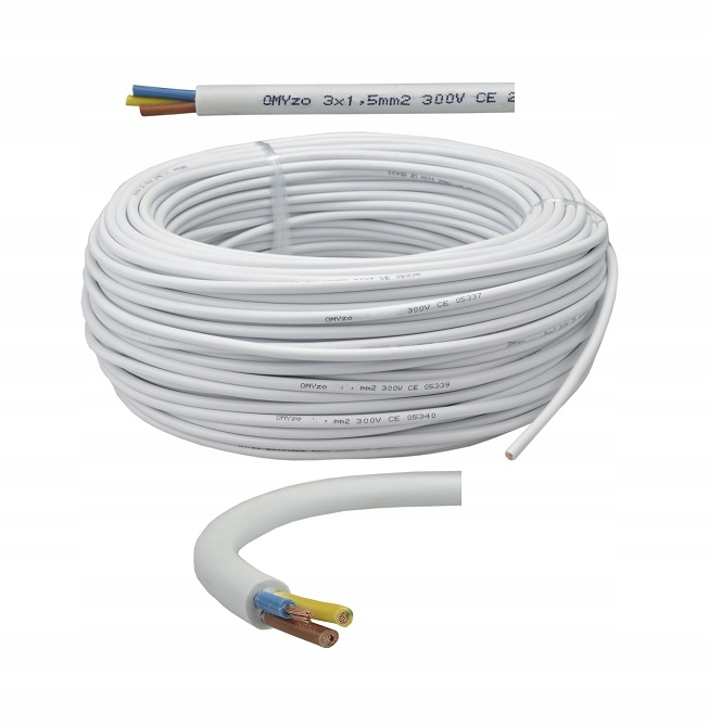 Przewód OMY 3x1.5 300/300V na metry - 13202900808 - oficjalne archiwum Allegro