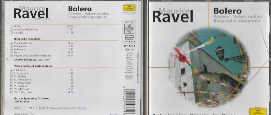 CD Maurice Ravel Seiji Ozawa Boléro Pavane Valses Nobles Rapsodie Espagnole - 15630875767 ...