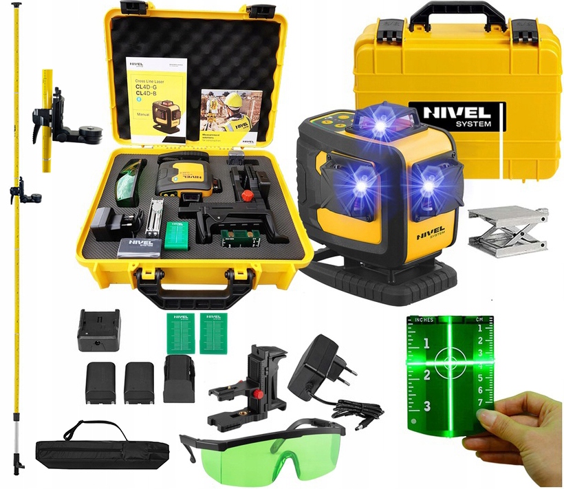 LASER NIEBIESKI NIVEL SYSTEM CL4D-B + TYCZKA - 12644587116 - oficjalne ...