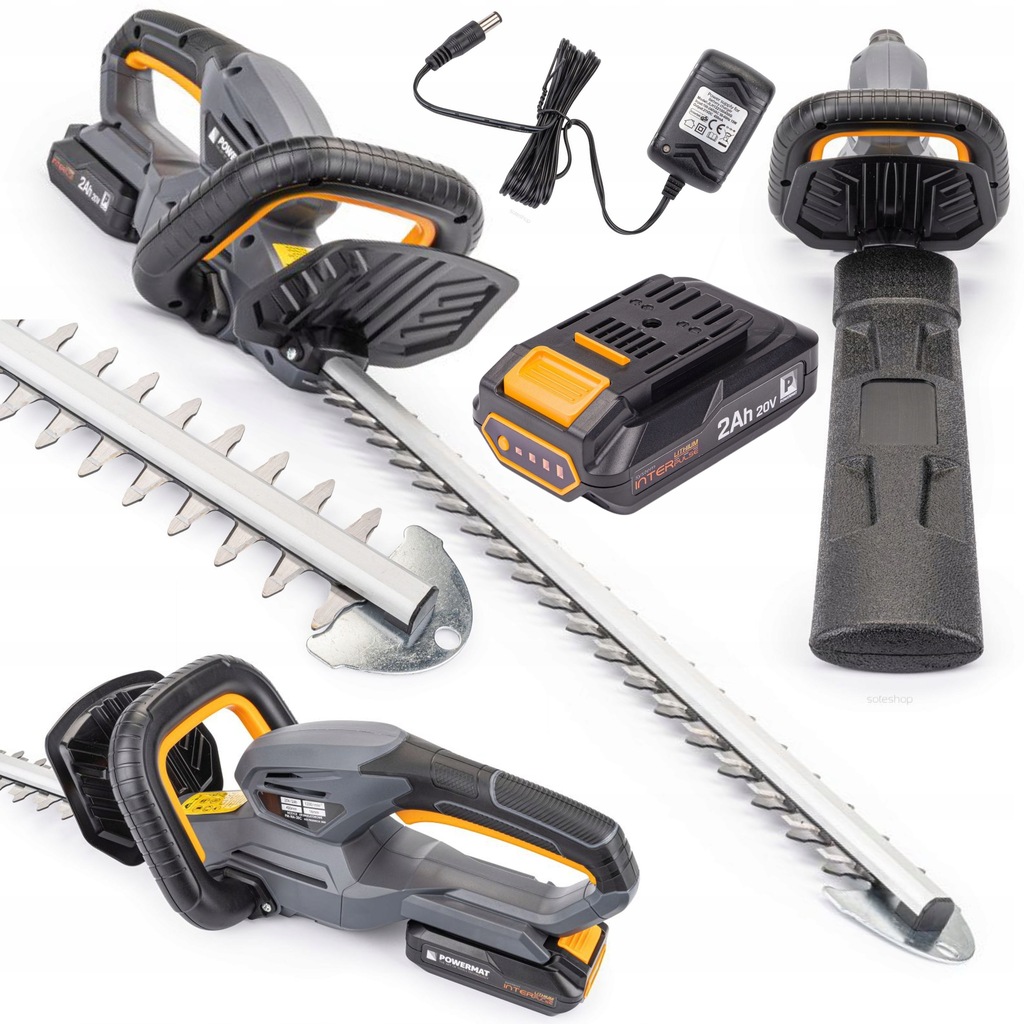 POWERMAT NOŻYCE AKUMULATOROWE DO ŻYWOPŁOTU SEKATOR GAŁĘZI 45CM 20V +2Ah ...